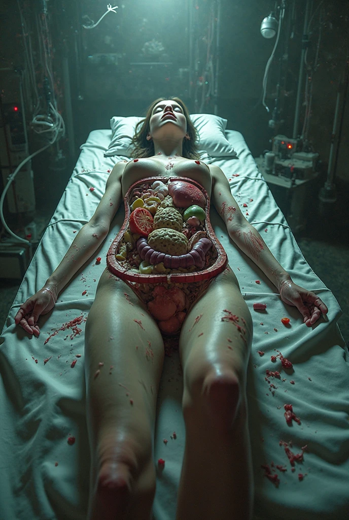 Bdsm , another dimension , she is lying on a pathological table - SeaArt AI