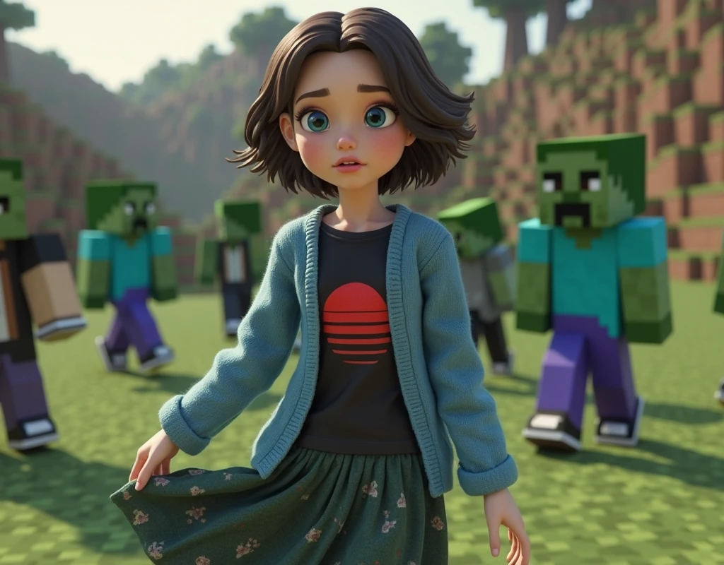Natalie from Minecraft Movie. Emma myers face. Dynamic angle - SeaArt AI