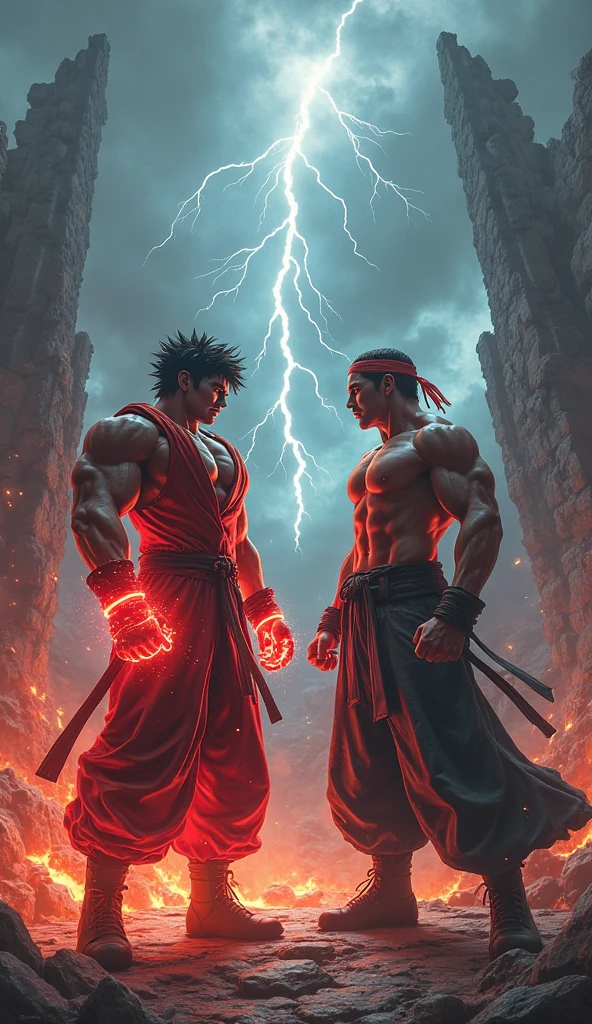 "Akuma from Street Fighter and Eddy Gordo from Tekken standing side by ...