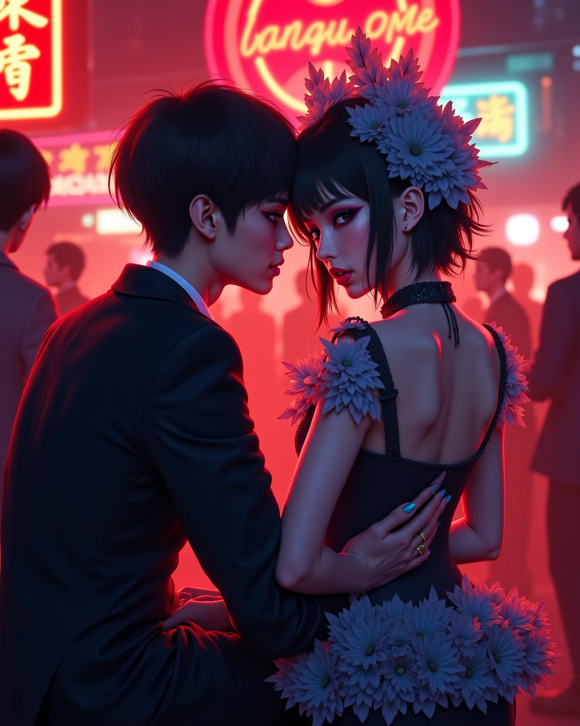 Digital art、anime、illustrations、Woman with Beautiful Eyes、long lashes ...