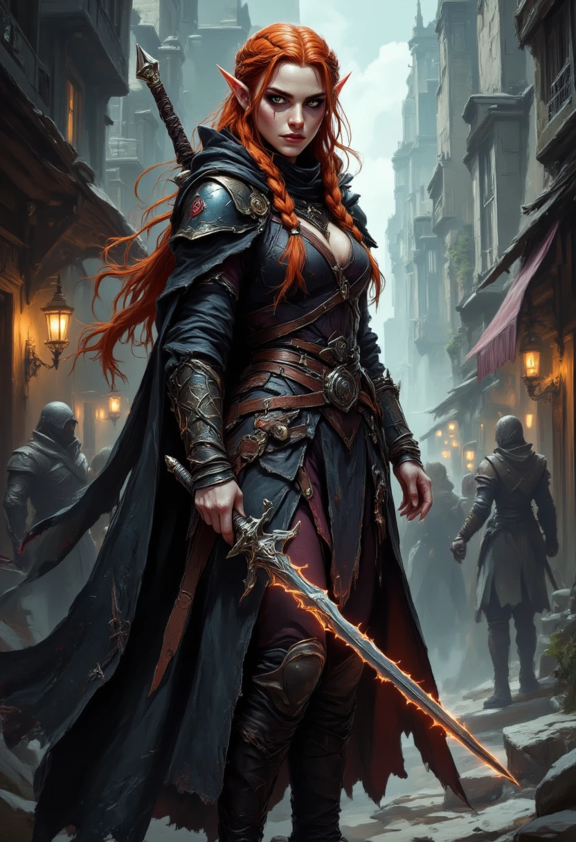 A picture of a female elf, fantasy swashbuckler, fantasy fencer - SeaArt AI
