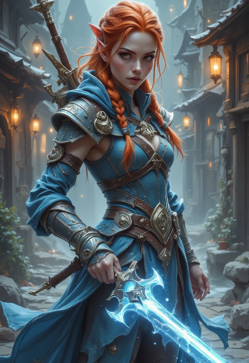 A picture of a female elf, fantasy swashbuckler, fantasy fencer - SeaArt AI