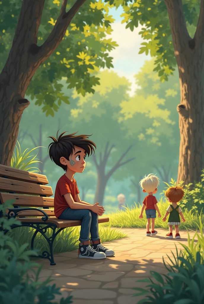 Disney style cartoon drawing. boy (Igor, s) with a scar on his face ...