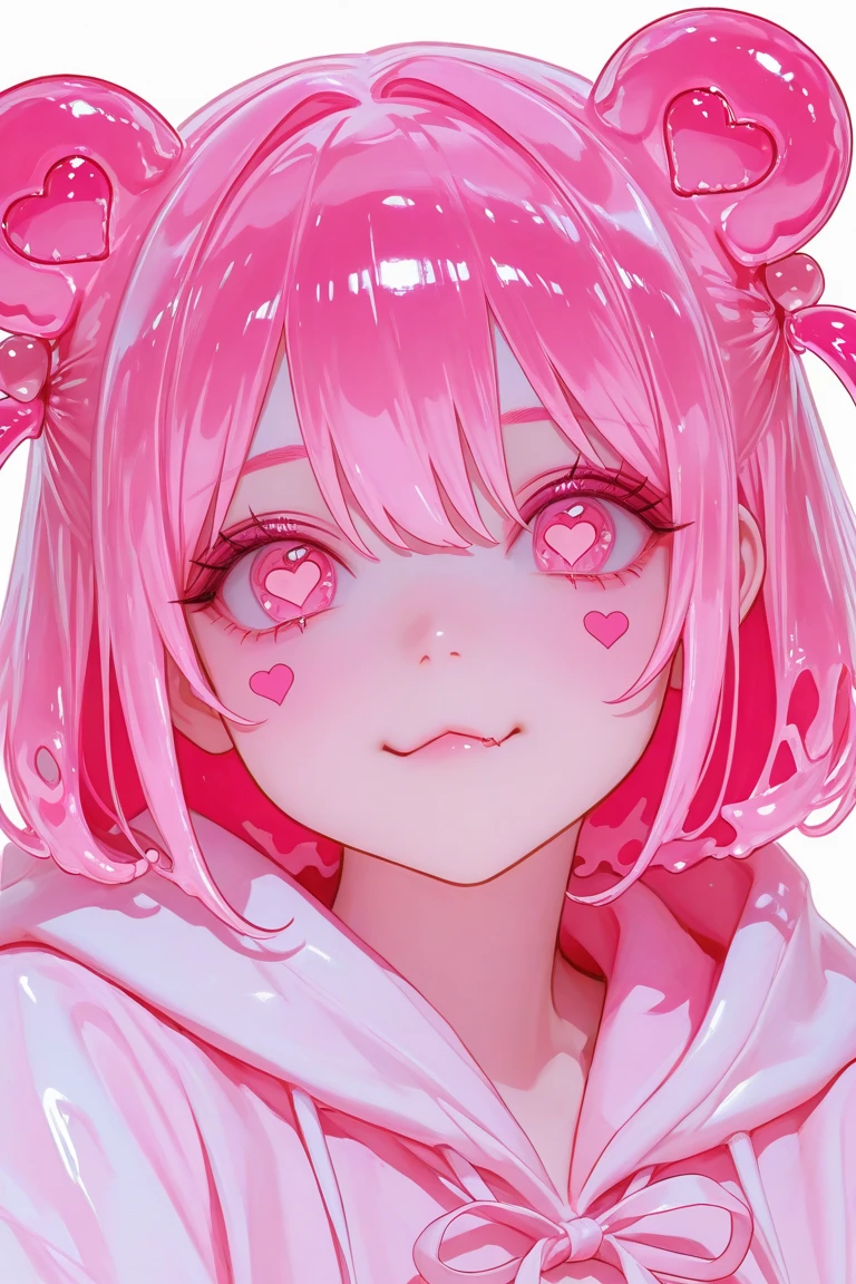 Anime Girl's Shiny Fluorescent Shorthria, Color white pink , puffy face ...