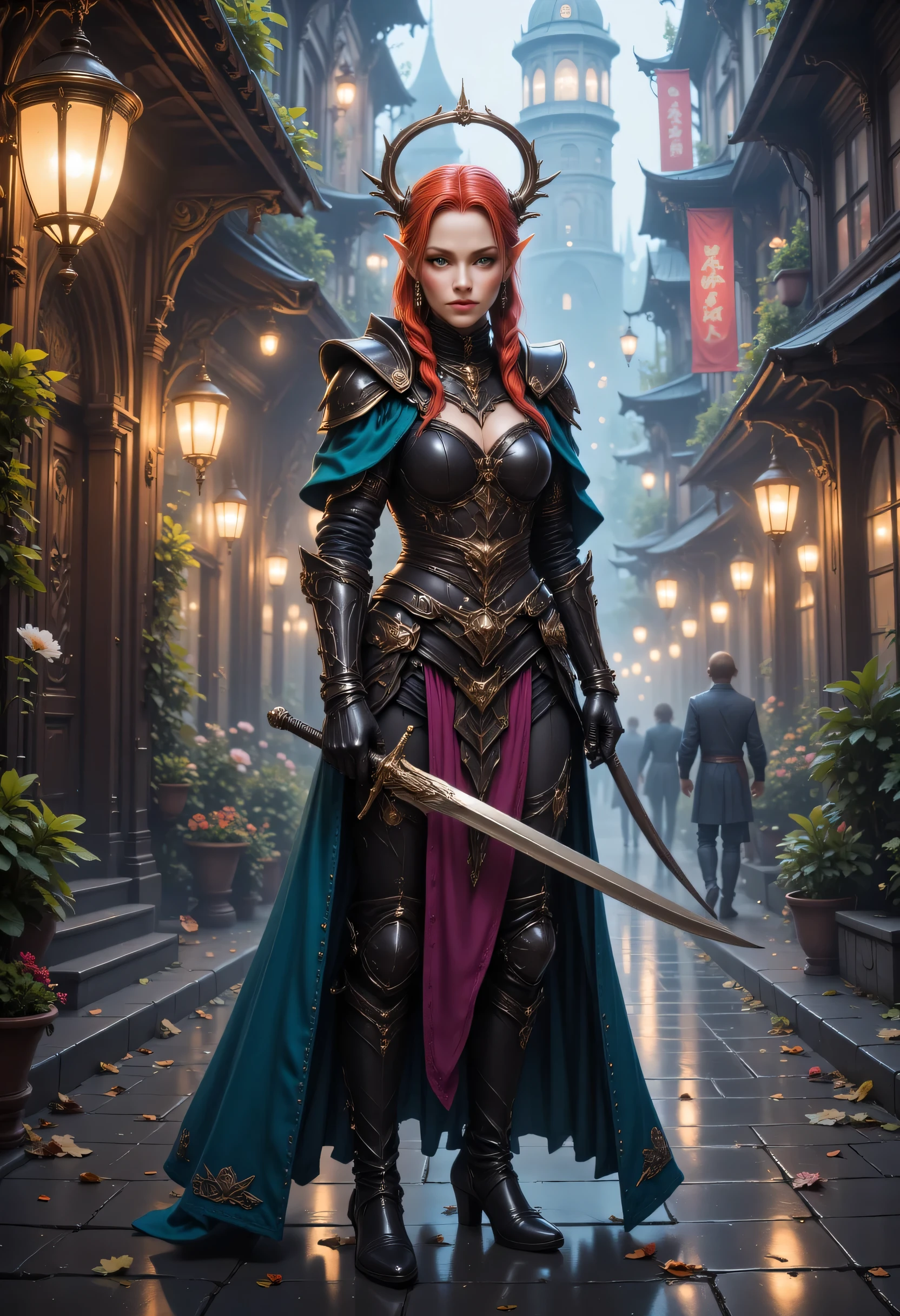 A picture of a female elf, fantasy swashbuckler, fantasy fencer - SeaArt AI