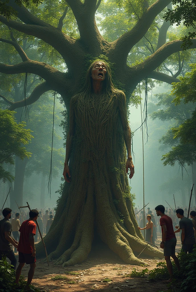 Like your first sketch change the man is tree and many persons try to ...