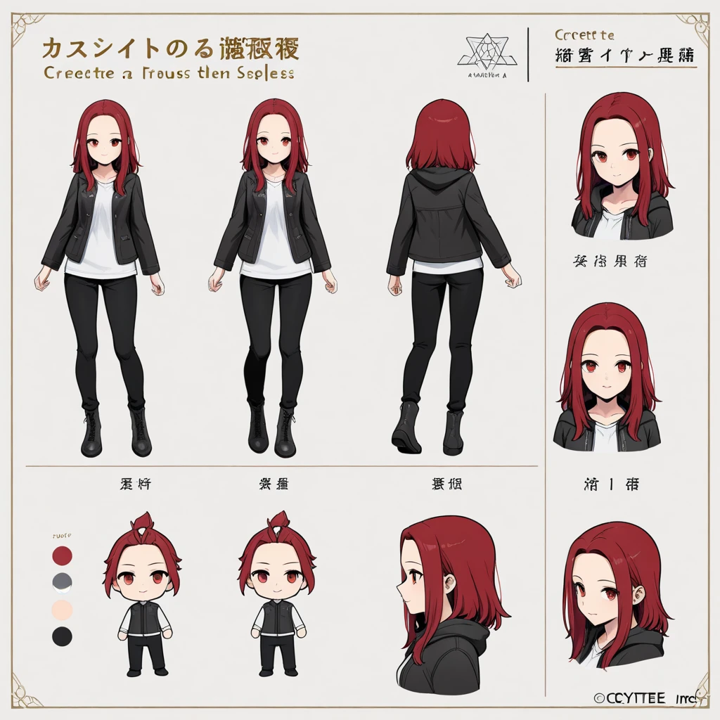 Create a model sheet, character model sheet, of a young man at the ...