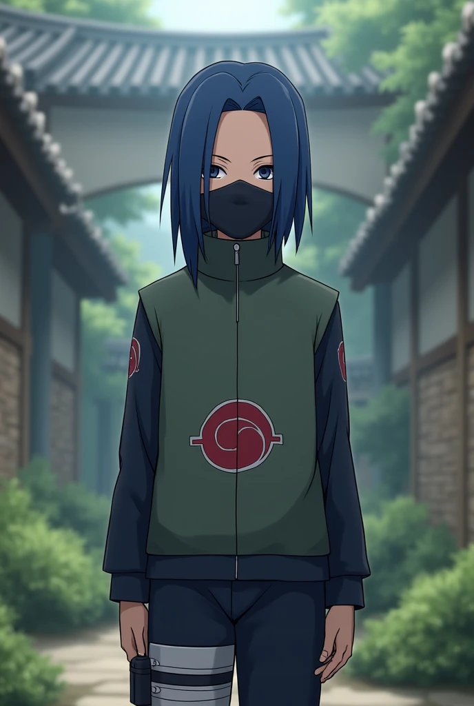 Naruto A blue-haired ninja with Konoha，Calm face wearing mask - SeaArt AI