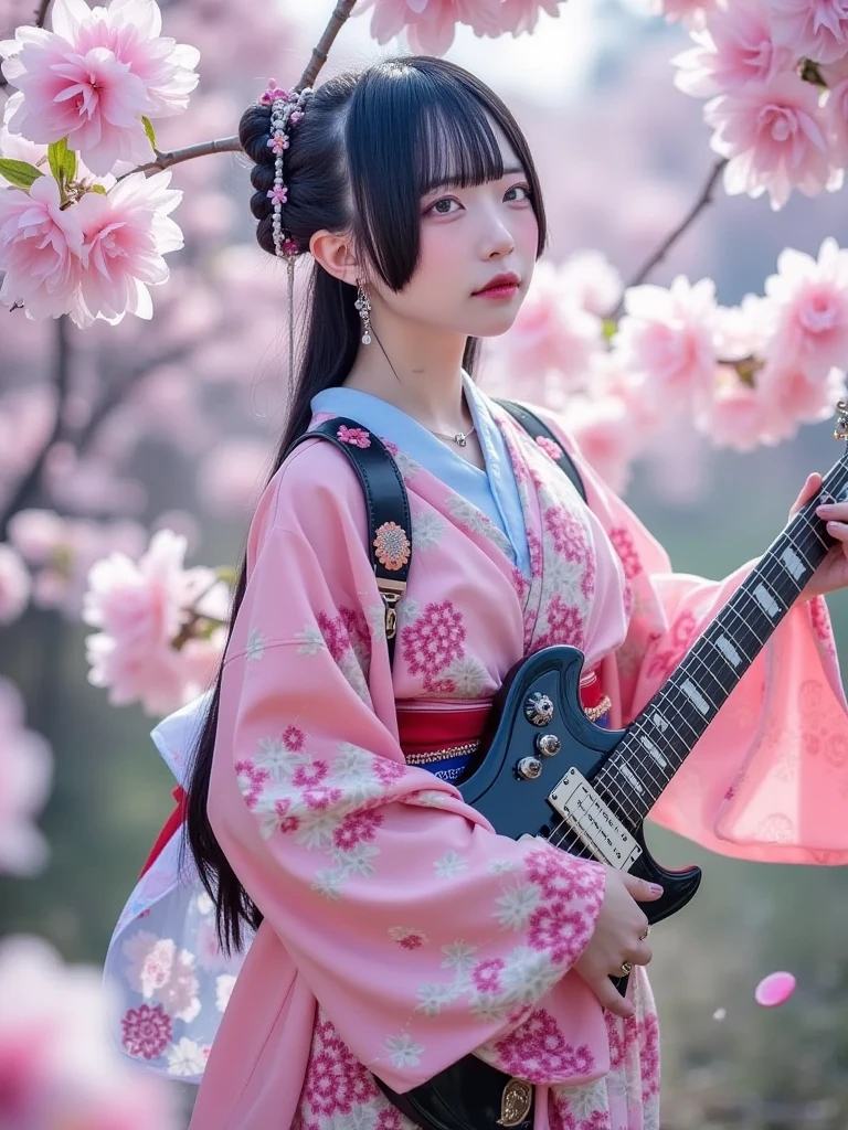 Dynamic angle side-facing full-body shot, standing pose a beautiful ...