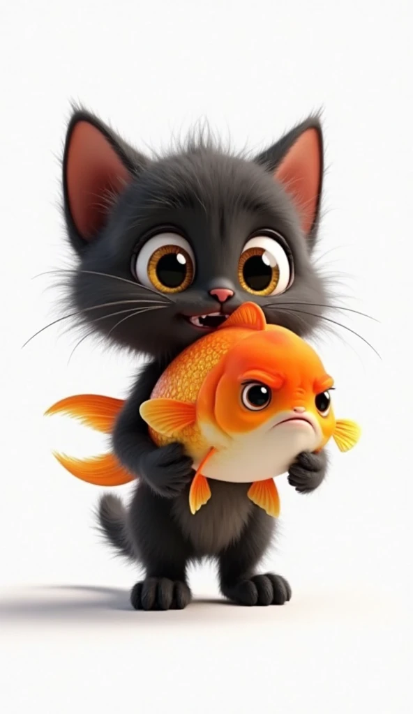 A cute black kitten with big eyes, bright fur and large expressive ...