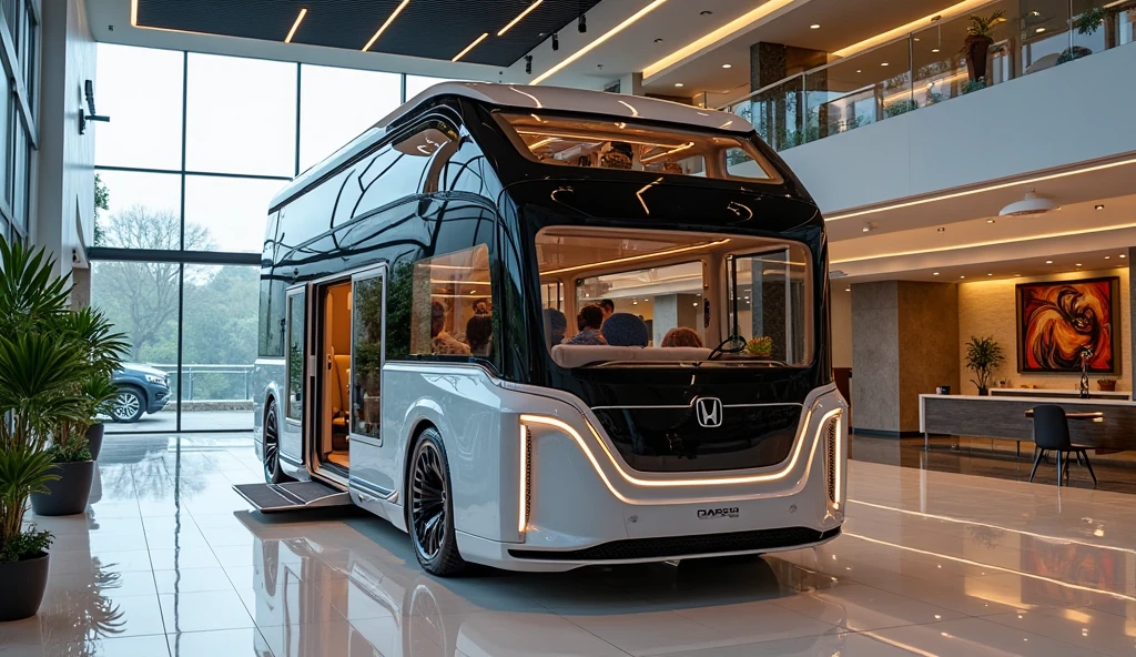 Front view of a Ultra-modern luxury double-decker Honda Motorhome ...