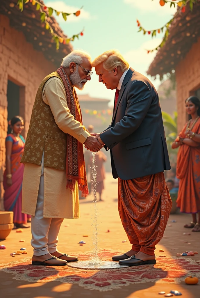 "A highly realistic animated scene of the traditional Mithila festival ...