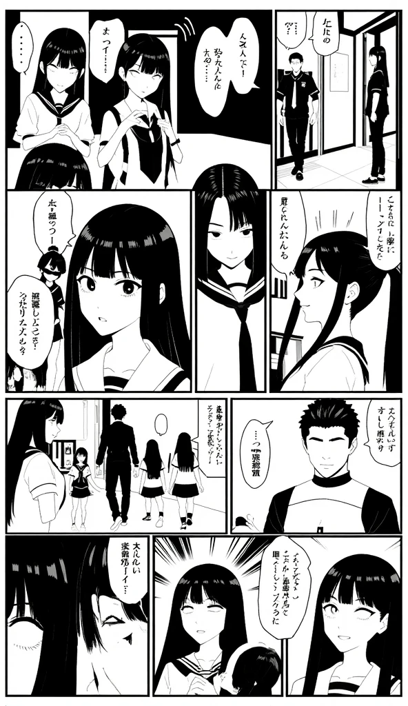 School Cartoons、 Japanese cartoon style、Draw an illustration associated ...