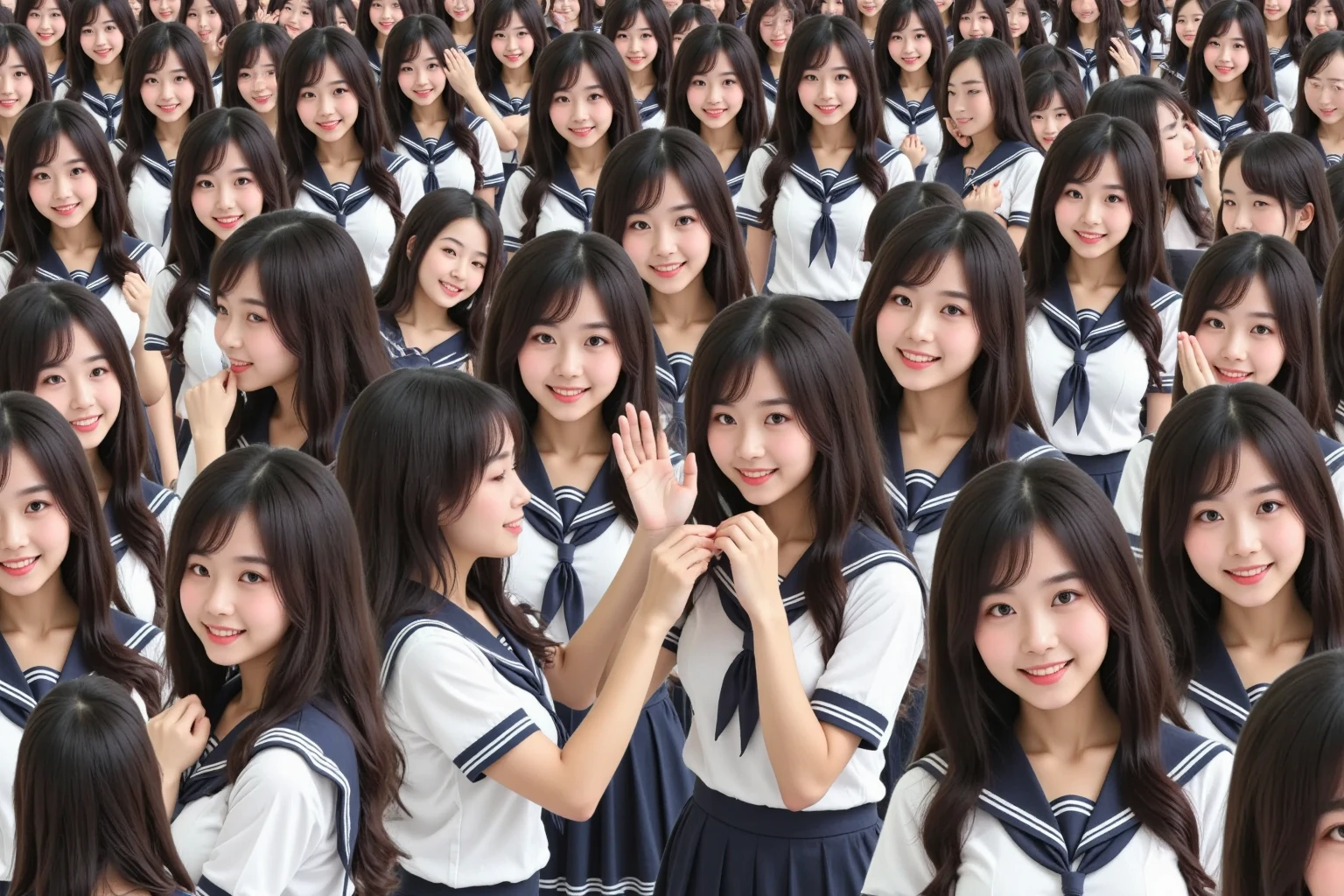 (((Myself=Japanese Beautiful Super Clones multiply girls))), - SeaArt AI