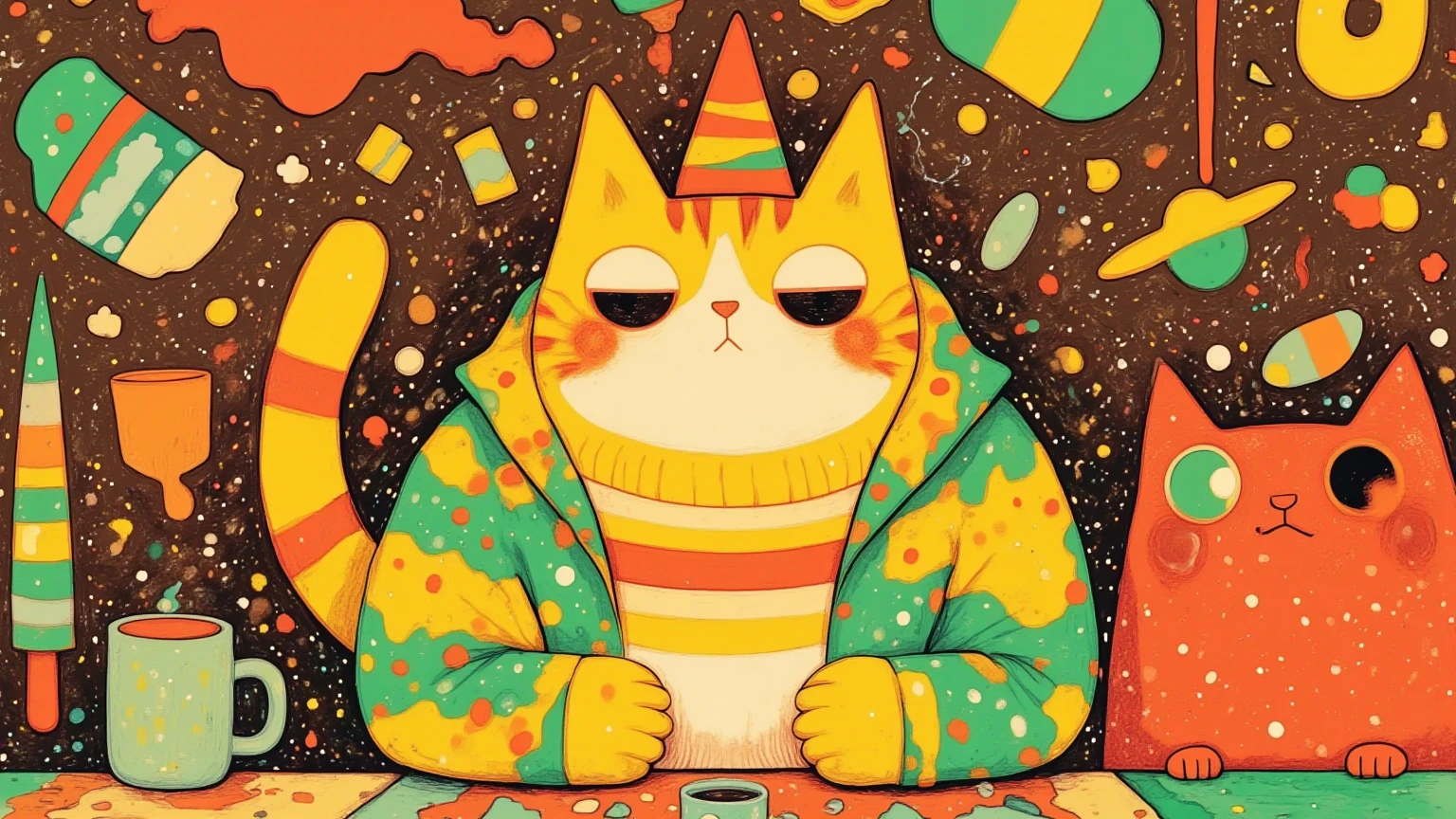 This image features a colorful and abstract composition、The figure of ...