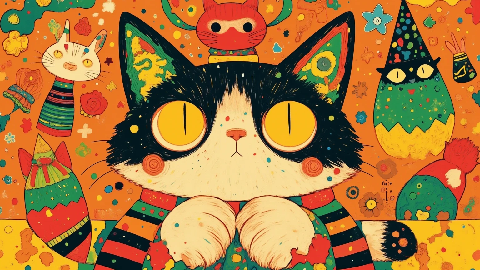 This image features a colorful and abstract composition、The figure of ...