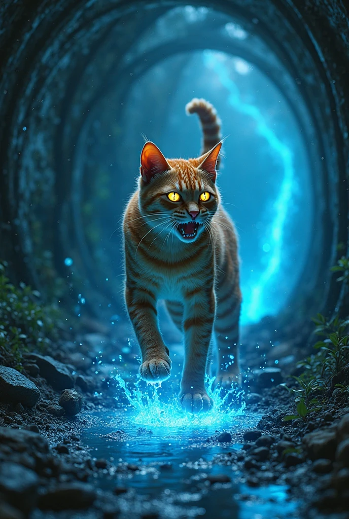A hyper-realistic 3D render of an epic transformation inside a dark ...