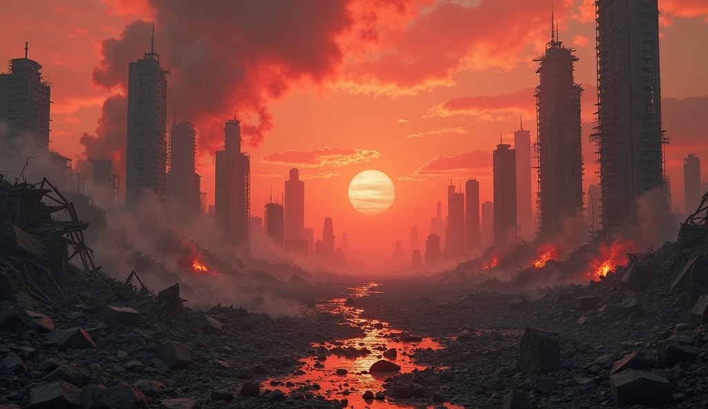 “Post-apocalyptic Earth in the year 2050, ruined cities, collapsed ...
