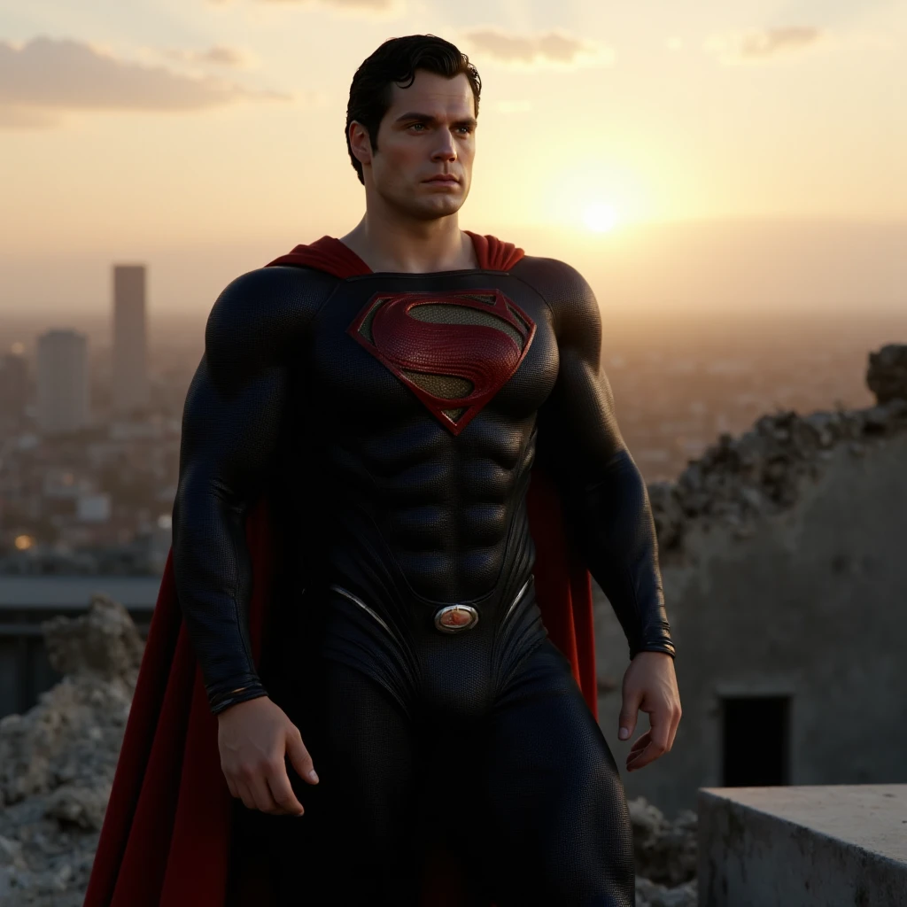 A high-quality, 3D-rendered, image of Henry Cavill as Superman on a ...