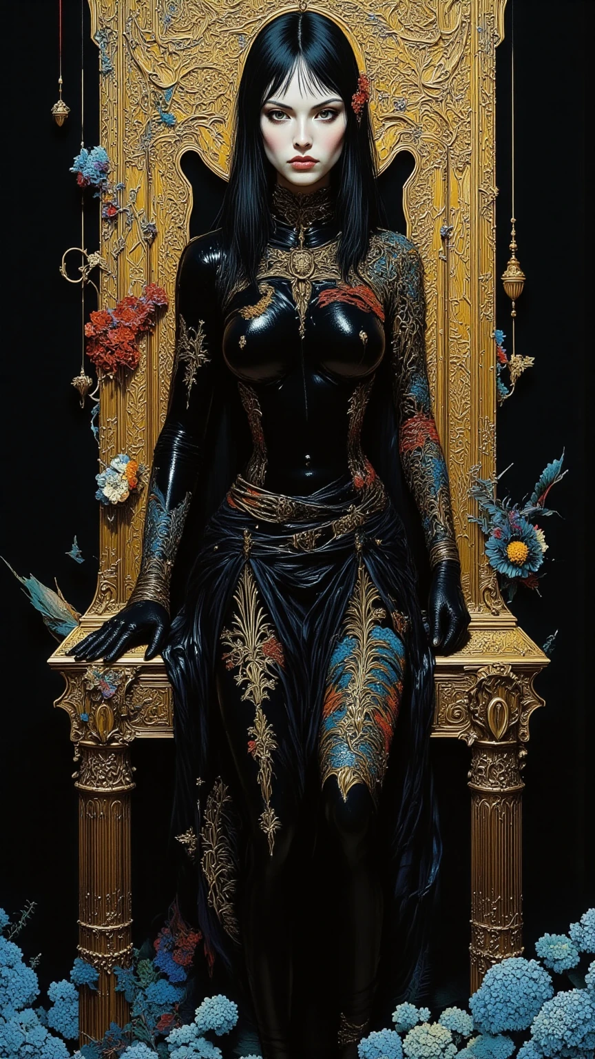 Pretty Woman，full body，Embroidered Black Leggings，high heels - SeaArt AI