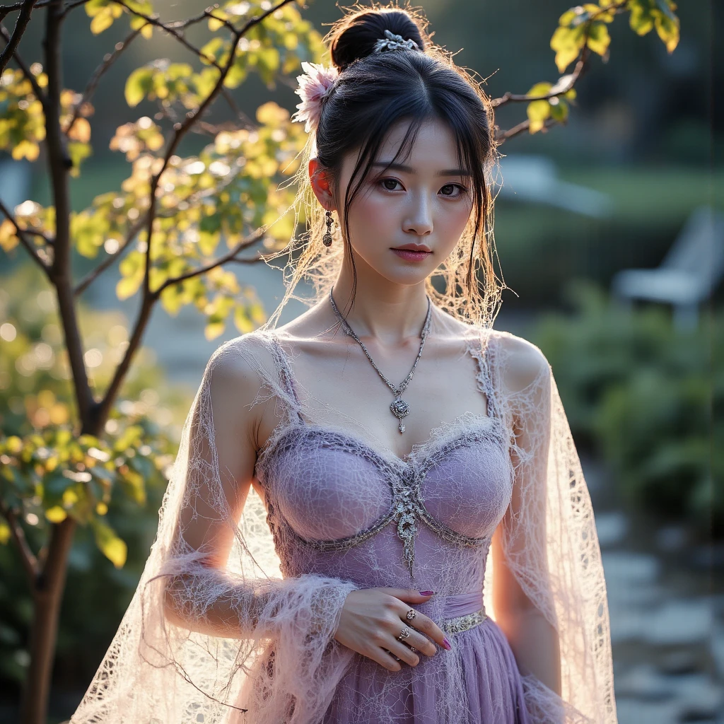 Scene Setup：Garden ghost．If there is a soft wire tangled between her fingers - SeaArt AI