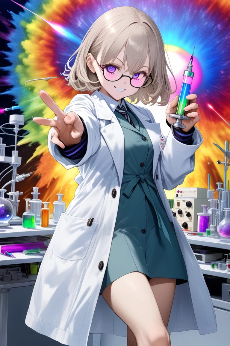 Mad scientistの美少女 scientists Downer's Sister is wearing a white coat ...