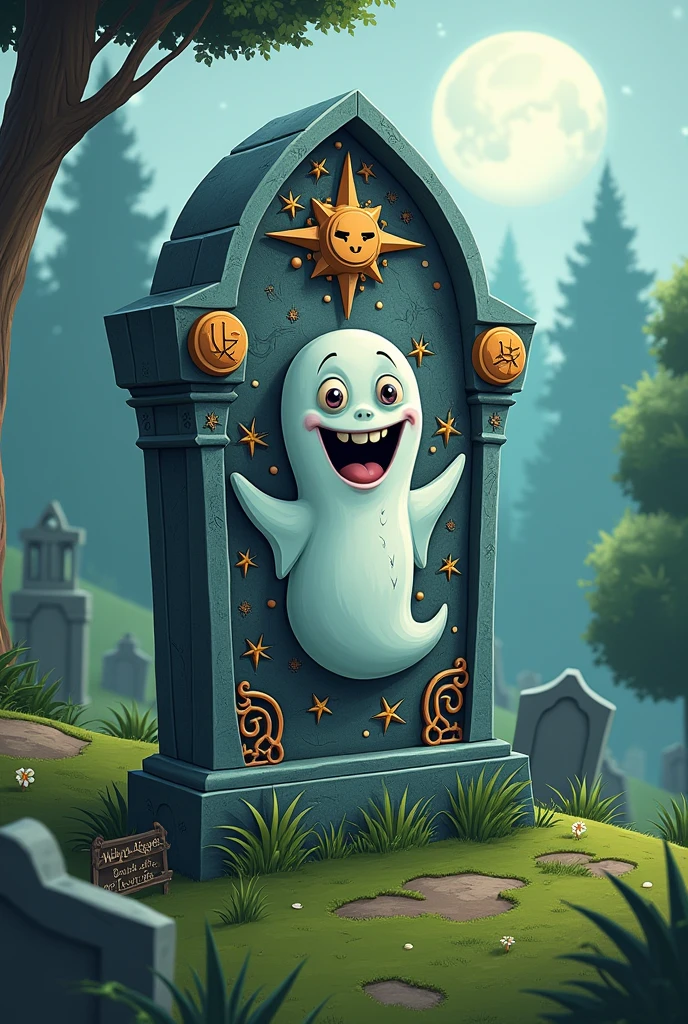 Cartoon headstone - SeaArt AI
