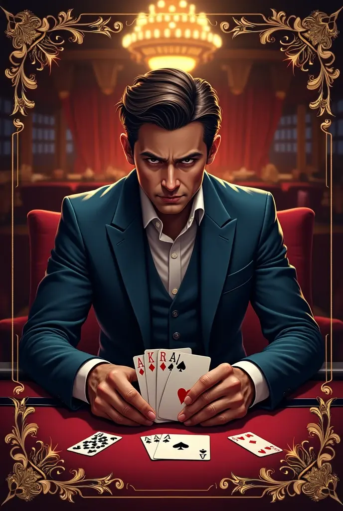 Man sitting at a poker table get attractive boss background casino get ...