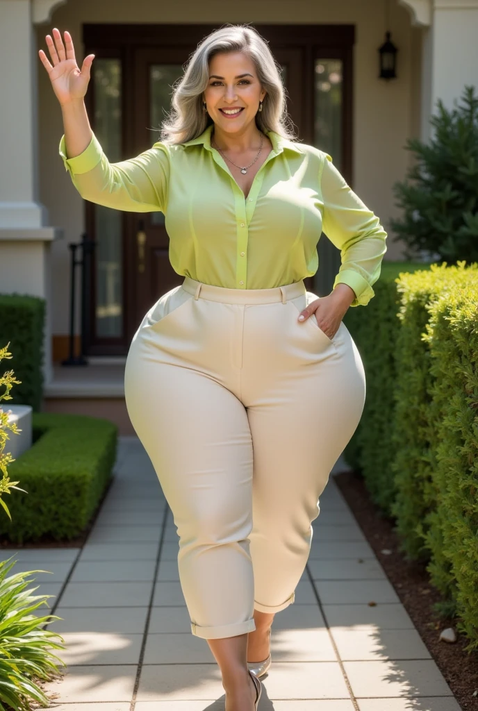 A beautiful mature woman in her 50s with characteristics typical of her ...