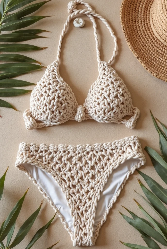 micro bikini made with hemp rope tied 。 snapshot taken in a normal room ...