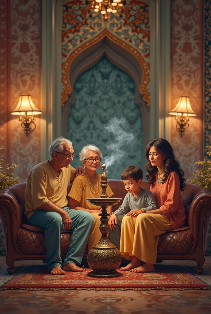 And now do , so that there was an inscription HOOKAH FAMILY - SeaArt AI