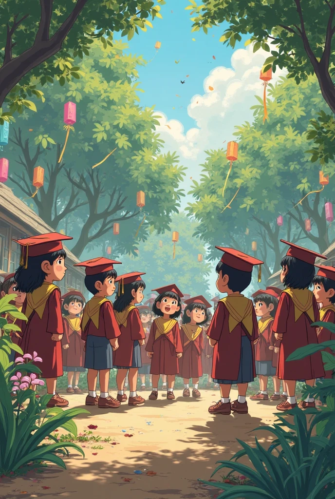 Ghibli style filipino elementary graduation - SeaArt AI