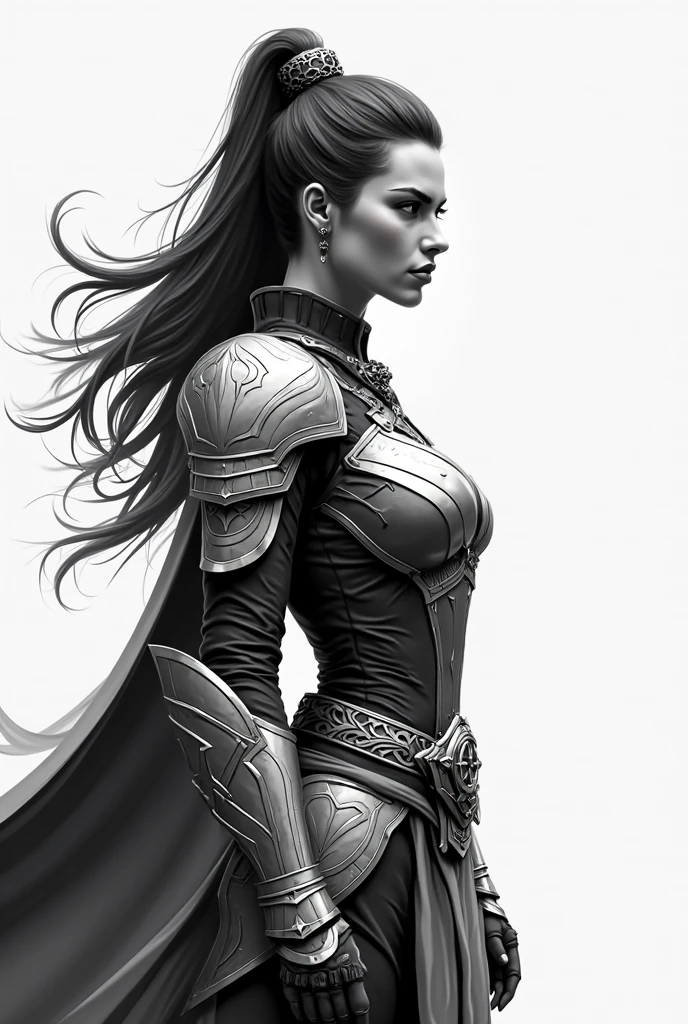 Elemento Central female spectacular warrior> vector style,Linear ...
