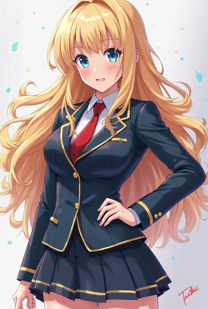 An anime girl with unrealistic beauty and with a cute curvy body ...