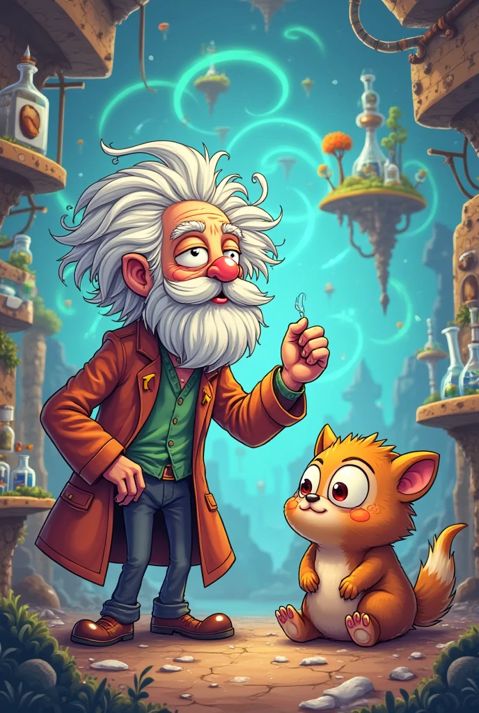 Draw me a cartoon like Abul and a genius in 4K - SeaArt AI