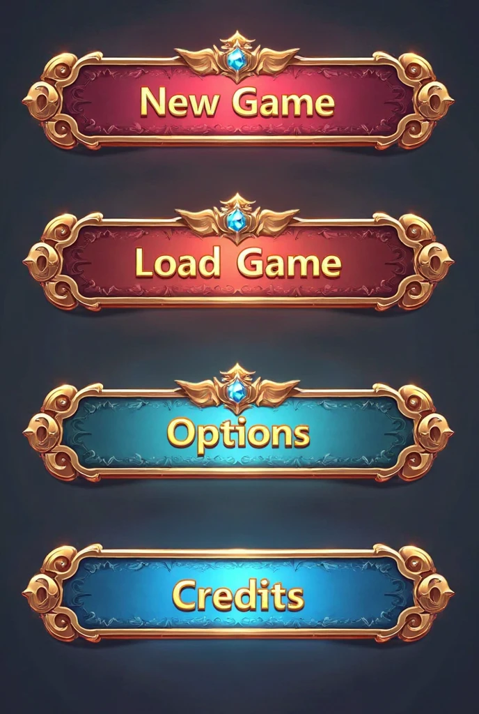 Create several menu option icons for Japanese anime 2D fantasy games ...