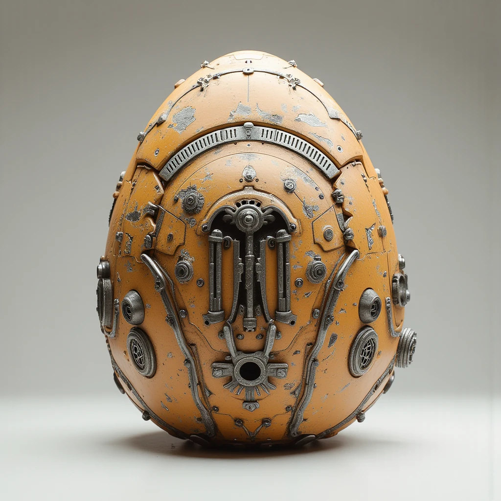Easter egg with a deeply engraved relief pattern inspired by a personal ...