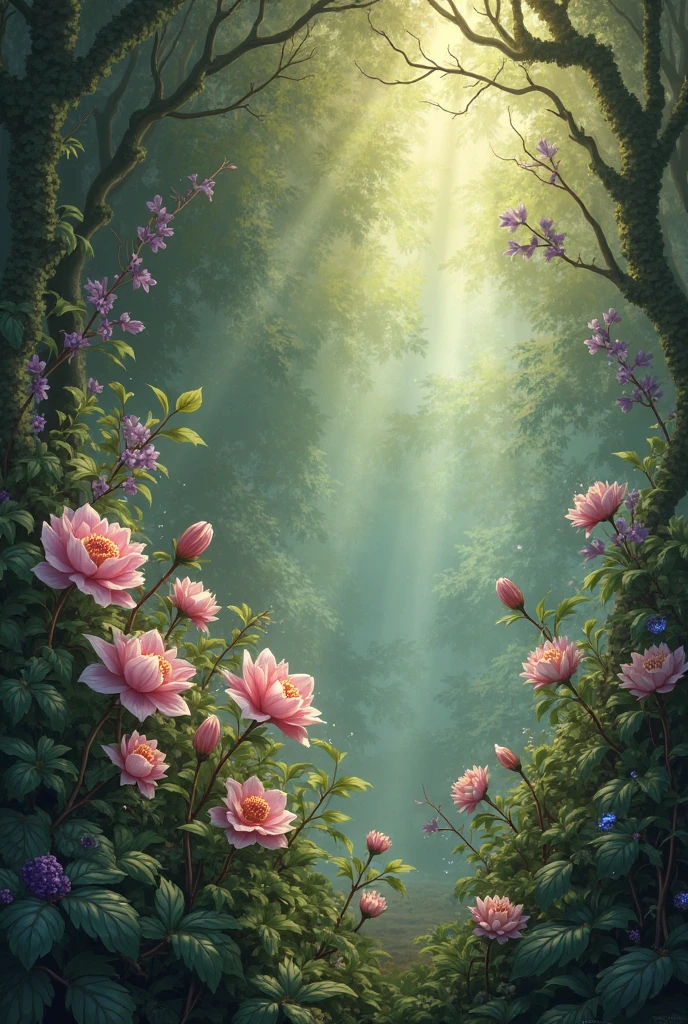 Faded flowers in enchanted jungle - SeaArt AI
