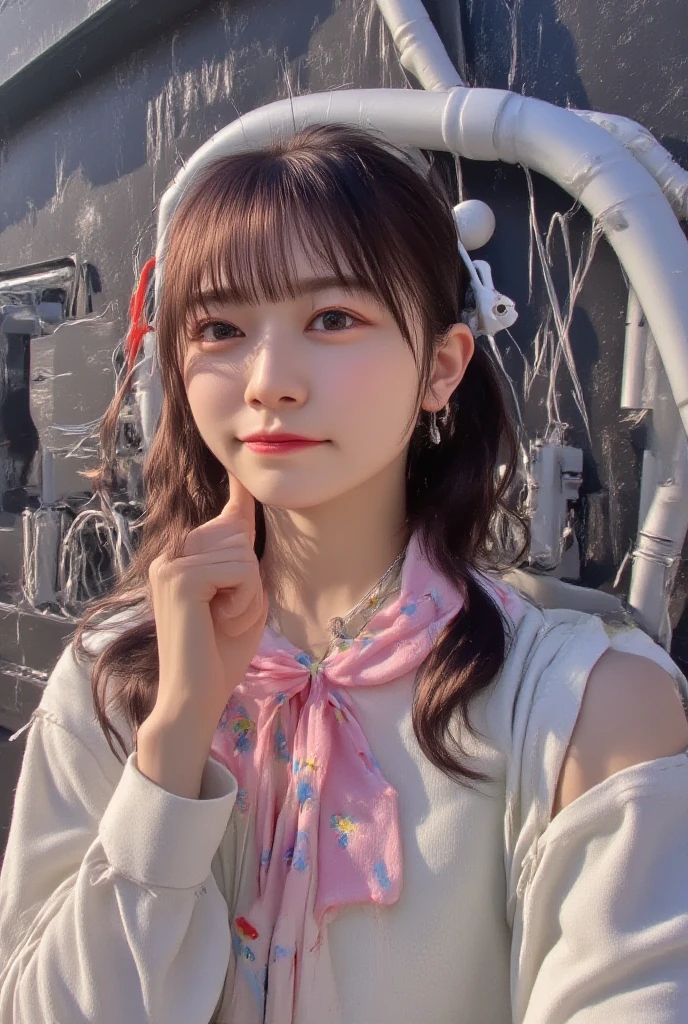 Japanese woman wearing a pink polo shirt and green chinos headshot of her nipple - SeaArt AI