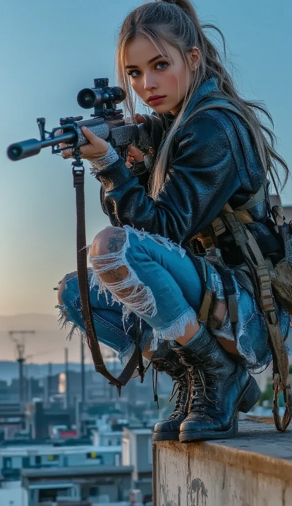 (masterpiece, best quality:1.2), A stunning Swedish female gang leader ...