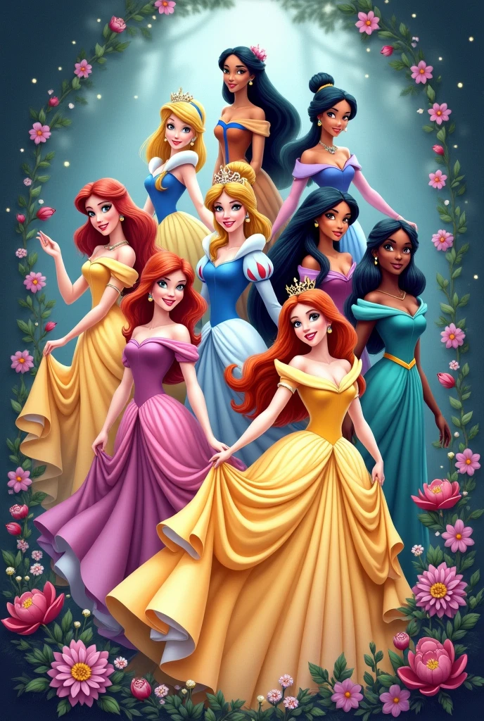 Create disney princess character "arielle,snowhite,cinderella - SeaArt AI