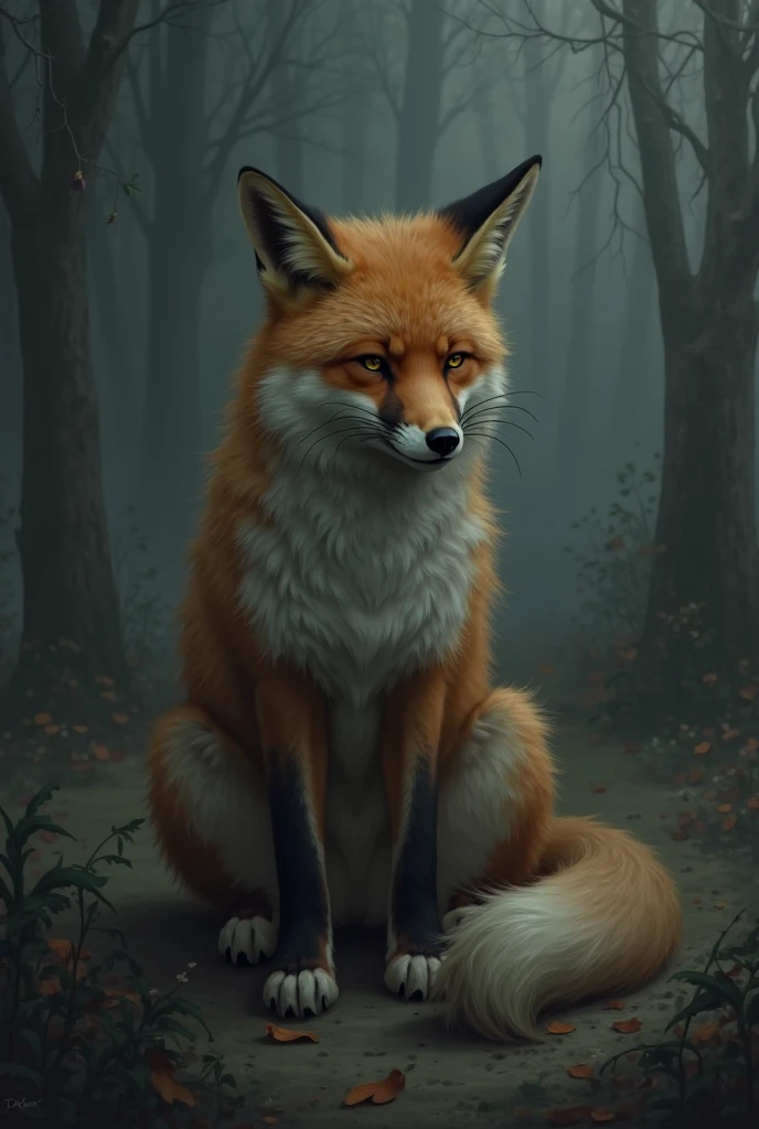 Make this fox sad now - SeaArt AI