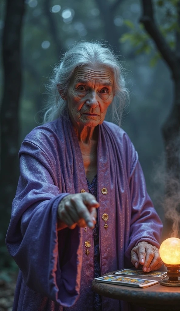 An elderly fortune teller with deep wrinkles that tell stories of a ...