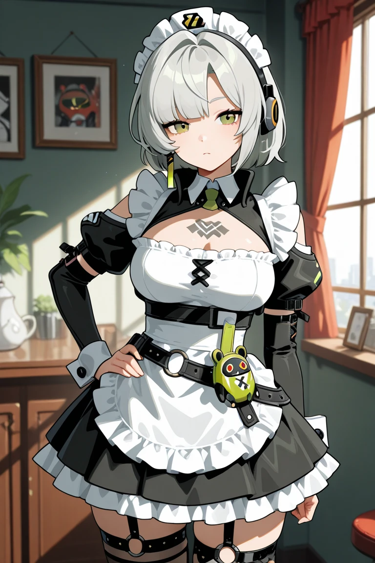 Zenless Zone Zero : ANBY DEMARA , chest tattoo ,maid suit - SeaArt AI