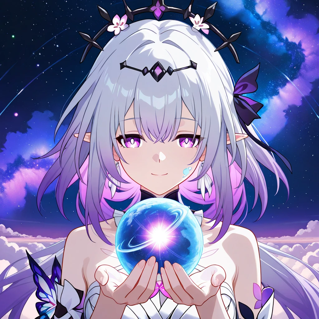 Castorice (honkai star rail), close-up from waist up, towering scale ...