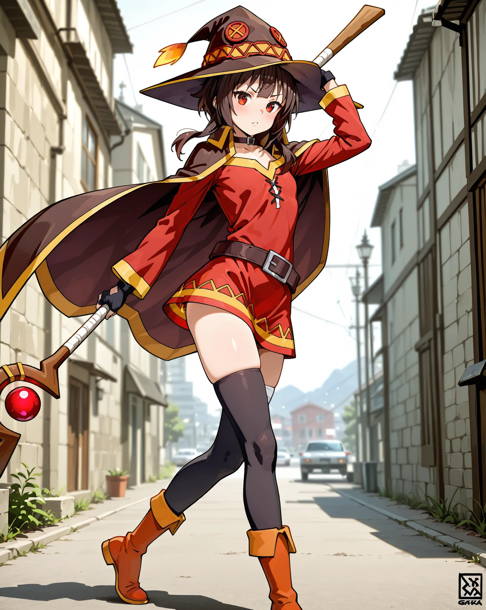 GTA gang rivalry, 8k, (Megumin), full body, Solo, top quality - SeaArt AI