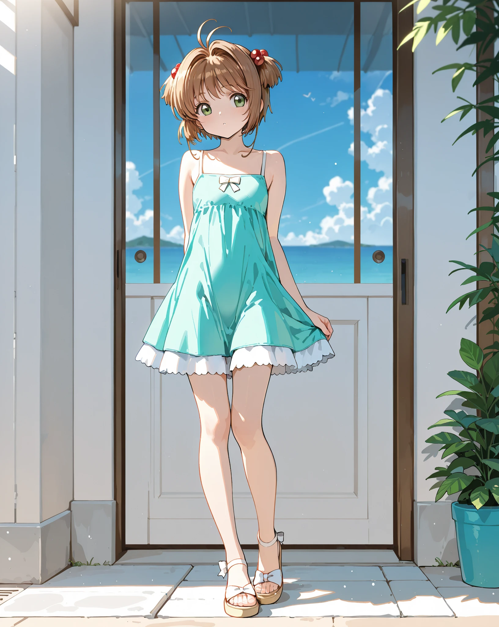 Vacation, 8k, (Cardcaptor Sakura_ Kinomoto Sakura), full body - SeaArt AI