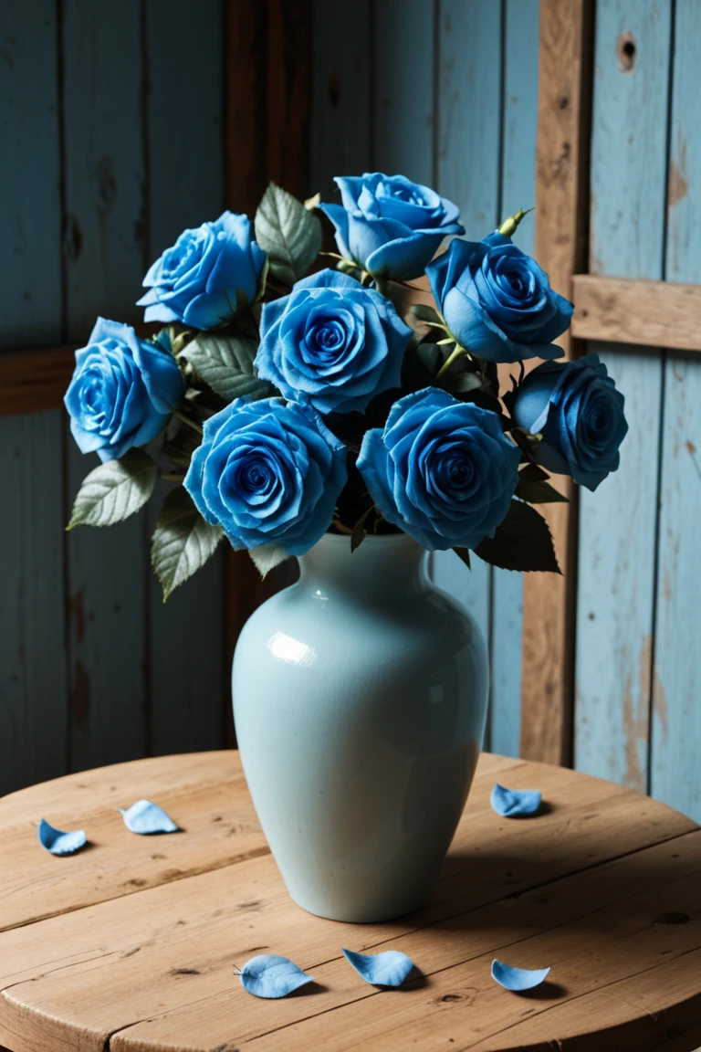 Blue rose flower arrangement, Each turtle has , Lots of blue roses ...