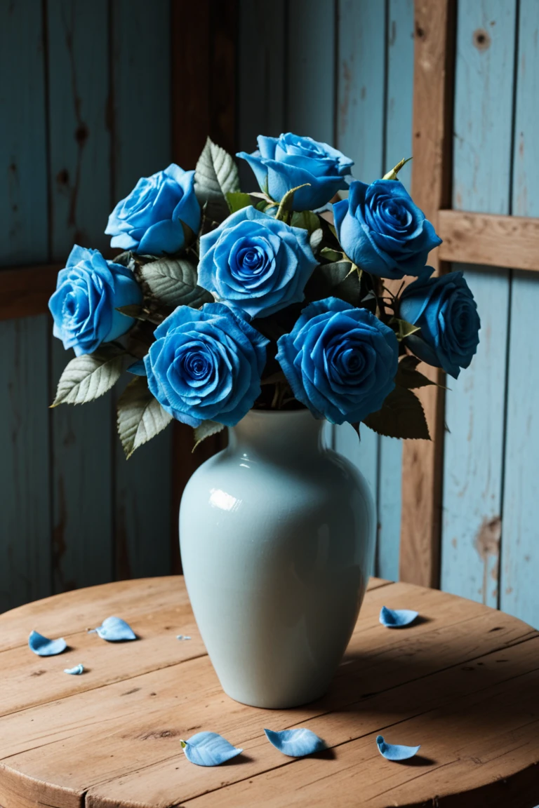 Blue rose flower arrangement, Each turtle has , Lots of blue roses ...