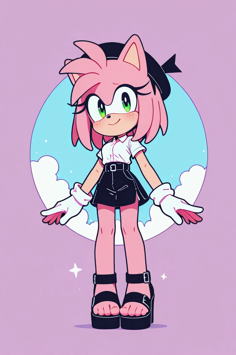 Mini rouge the bat bounded to giant amy rose feet - SeaArt AI